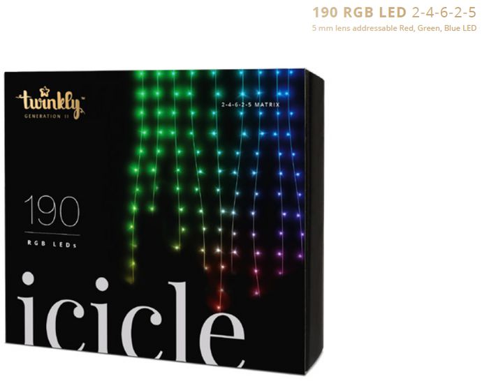 Twinkly icicle 190 Classic LED RGB, TWI190STP-TEU - EET